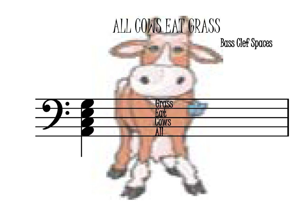 Bass Clef Lines and Spaces Posters – Denley