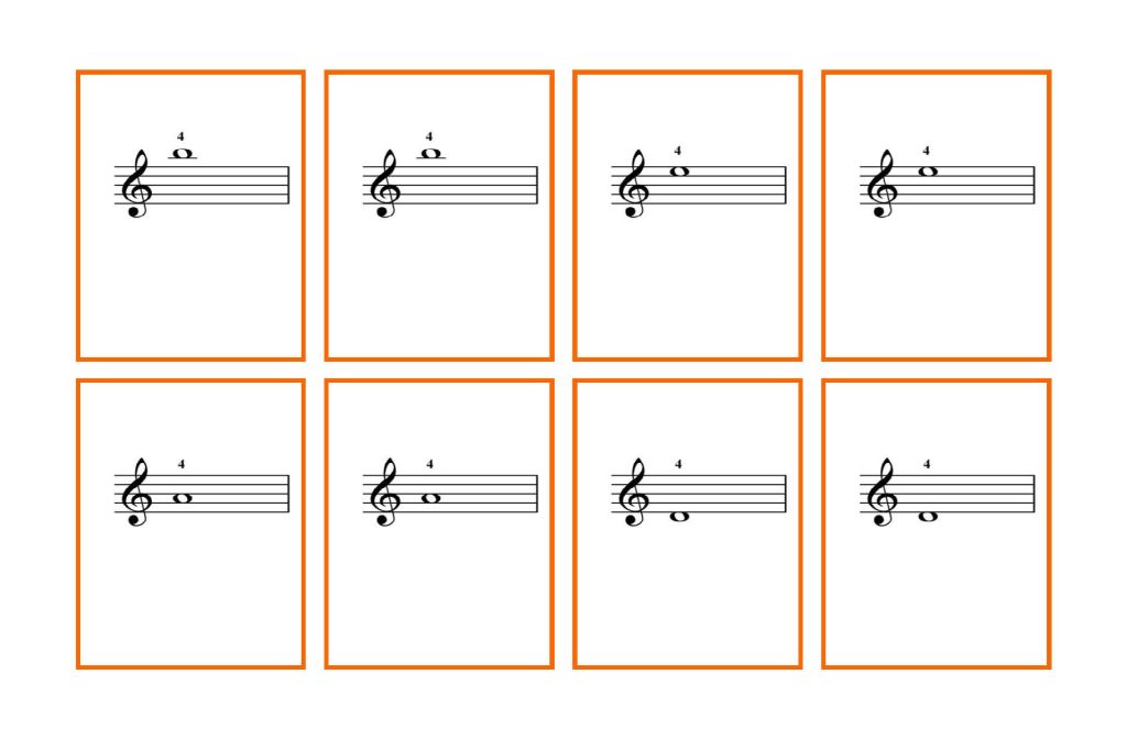 Violin Flash Cards – Fourth Finger Notes – Denley