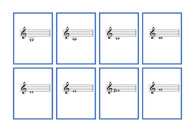 Complete Set Violin Flash Cards – Printable – Denley
