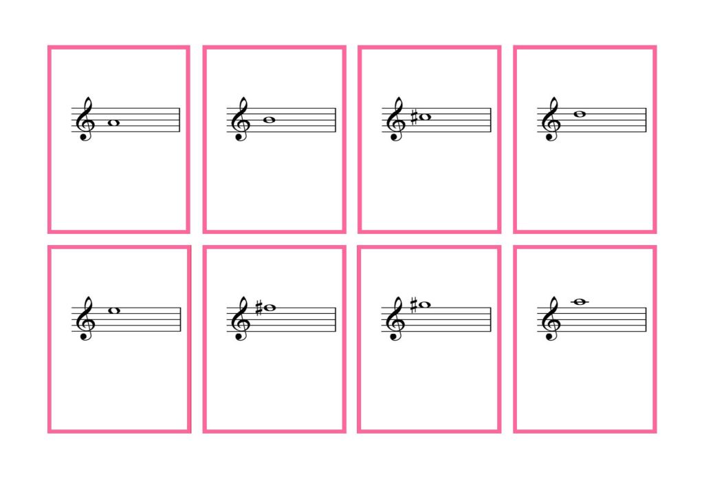 Complete Set Violin Flash Cards – Printable – Denley