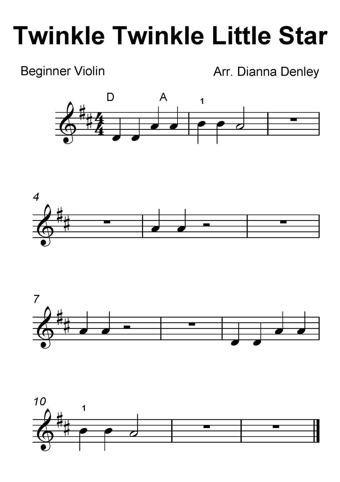 Twinkle Twinkle Little Star for Beginner Violin – Denley